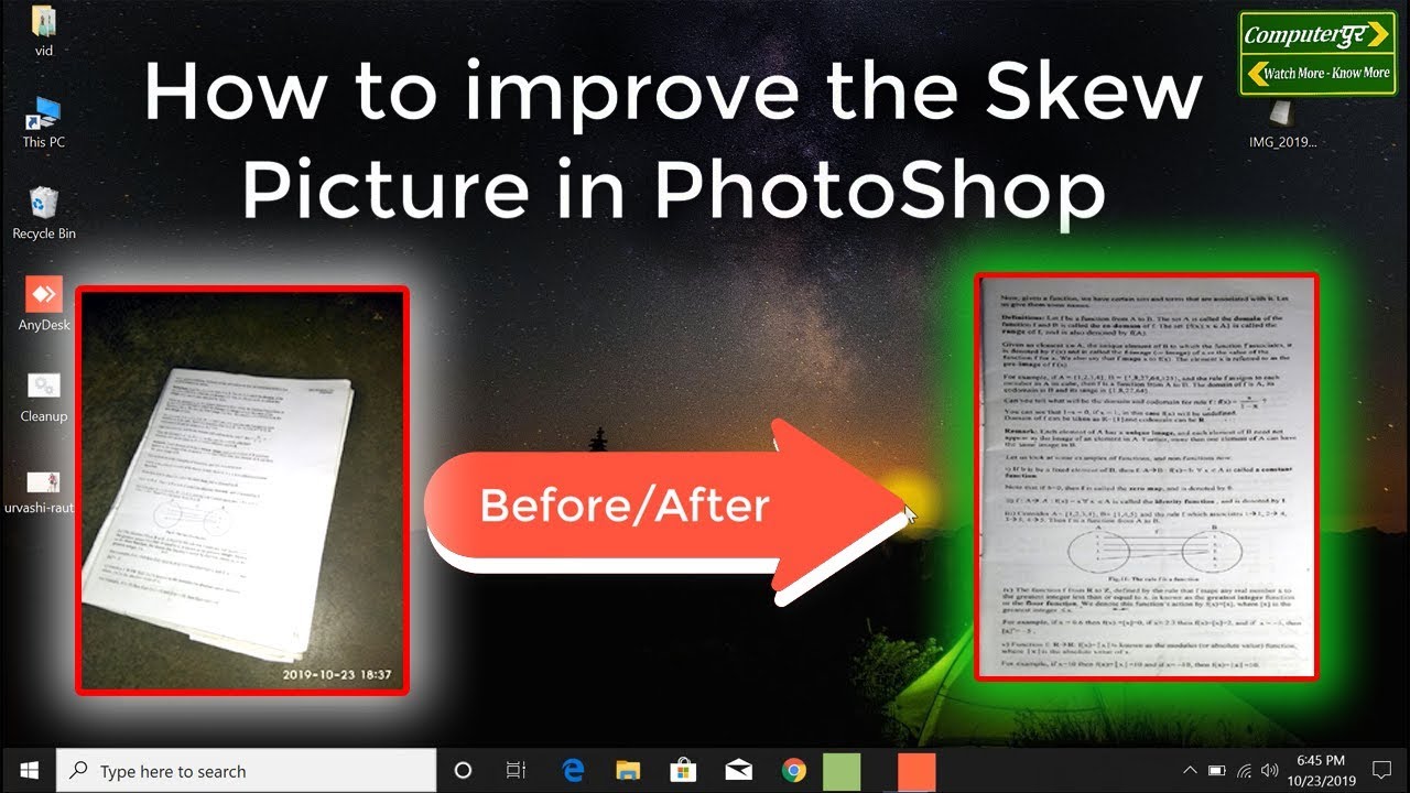 Correction of Skew Image in Photoshop || तिरछी फोटो को सीधा करे ...