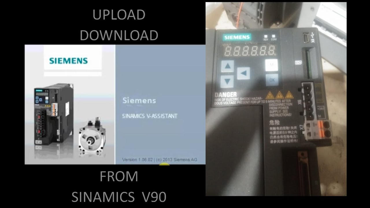 Siemens Sinamics V90 Servo drive - Upload and Download - YouTube