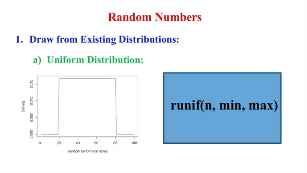 Stochastic Models In R Part 1 Generating Random Numbers Youtube