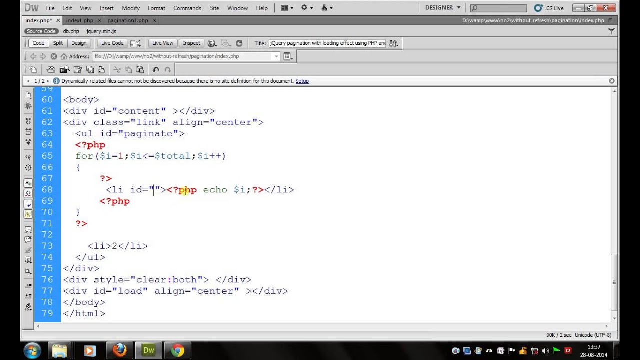 Pagination Without Refresh In Php Tutorial Part1 Youtube