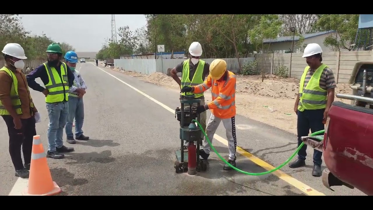 Asphalt core cutting |construction of Asphalt road | @civil ...