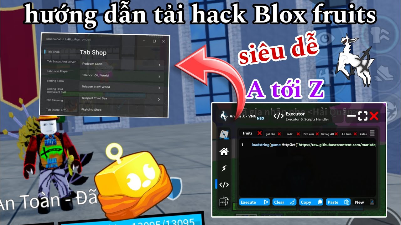 hướng dẫn cày hack Blox fruits vng trên điện thoại tải roblox hack vng ...