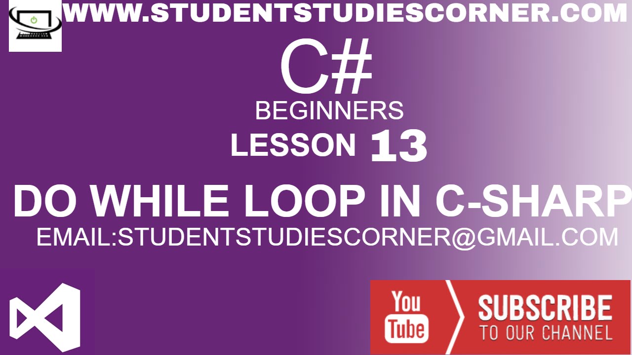 Student Studies Corner- | C# - Lesson 13 | do While Loop In C# In Urdu Version - YouTube