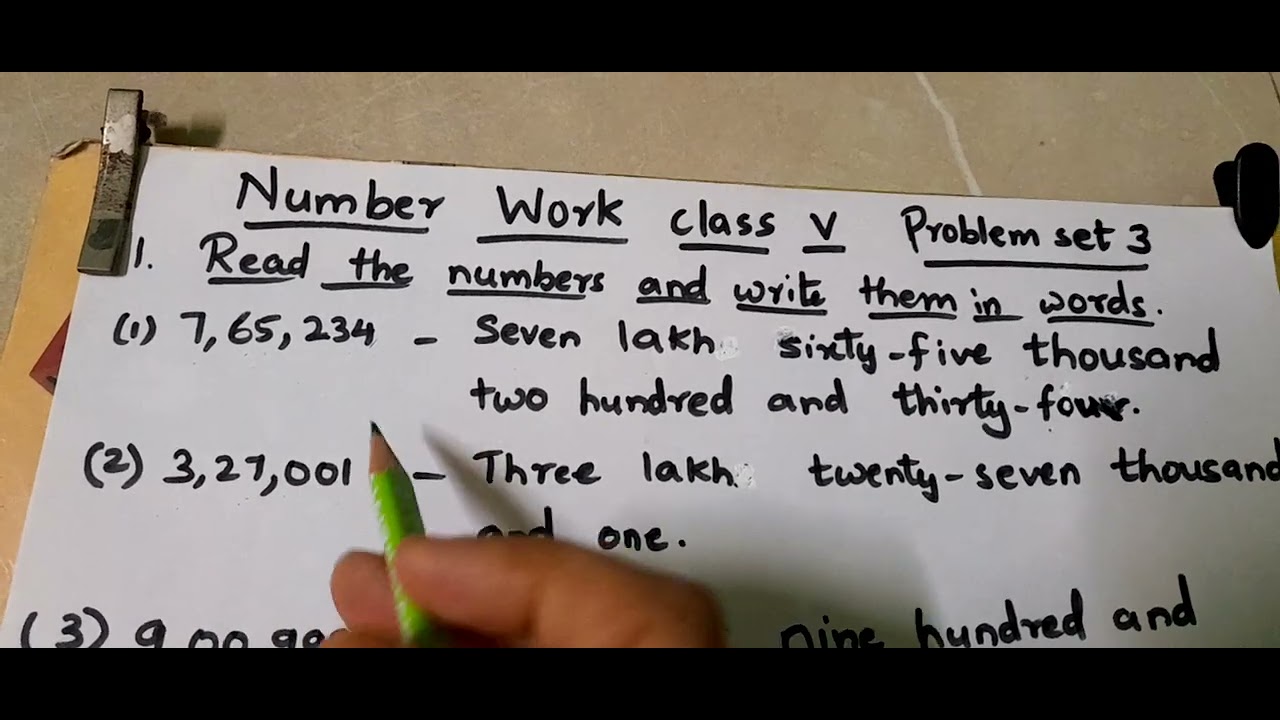 Number Work (class 5) problem set 3 part 1 #learnmaths #mathslearning # ...