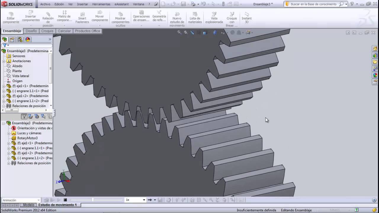 Simulacion de Engranes en Solidworks - YouTube