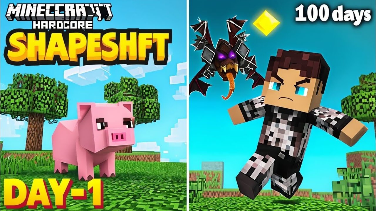 I Survived 100 DAYS in SHAPESHIFTING Minecraft - YouTube