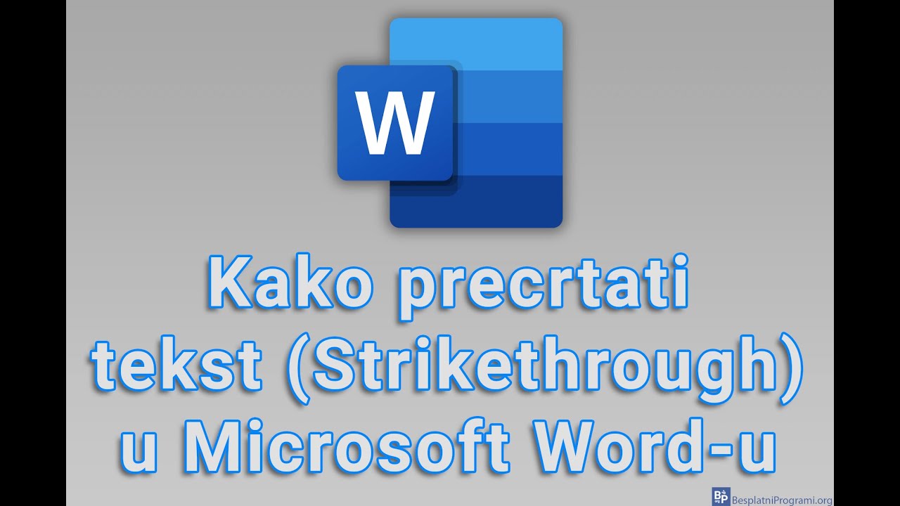 Kako precrtati tekst (Strikethrough) u Microsoft Word-u - YouTube