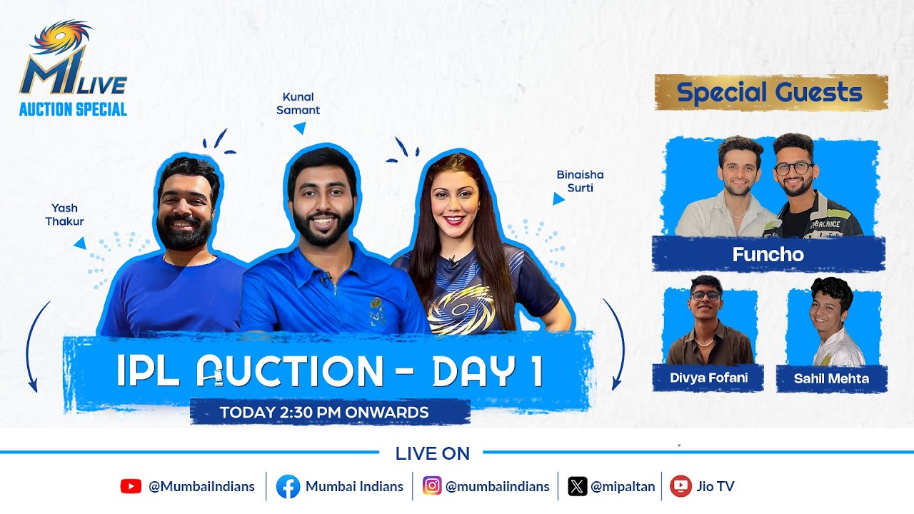 MI LIVE Auction Special Ft. Divya Fofani & Sahil Mehta | Mumbai Indians ...