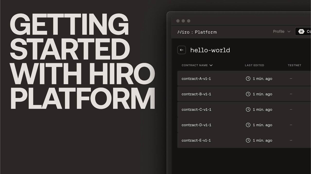 Getting Started With the Hiro Platform - YouTube