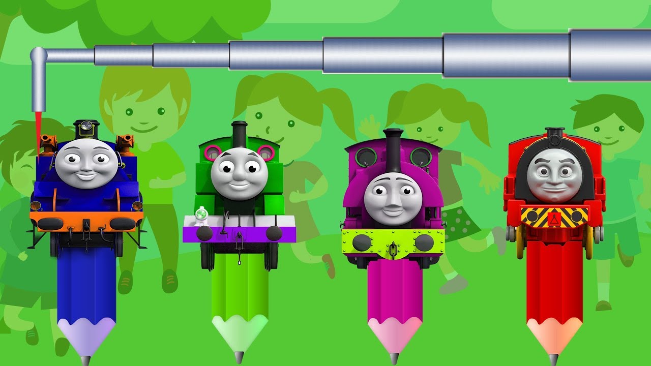 Colors Learn Colorful Thomas and Friends Pencil Finger Family Song ...