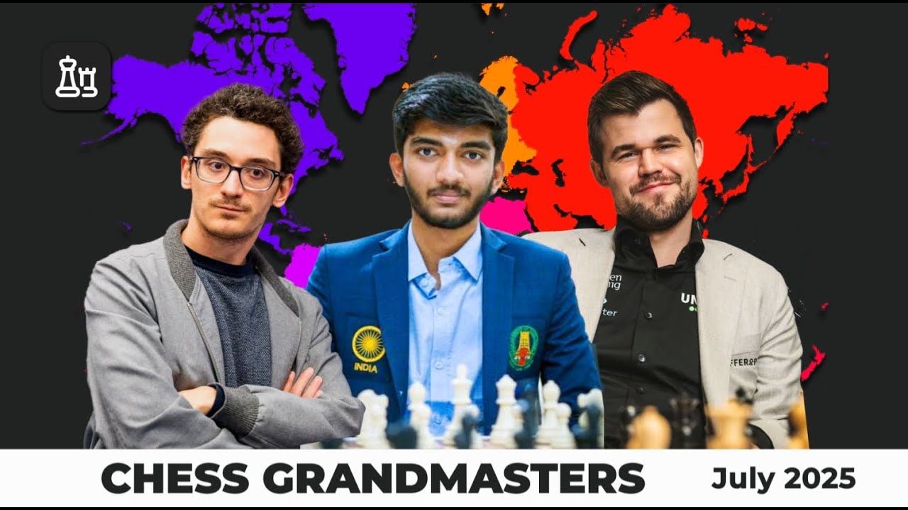 Chess Grandmasters by country 2025. Magnus Carlsen, Gukesh D, Fabiano ...