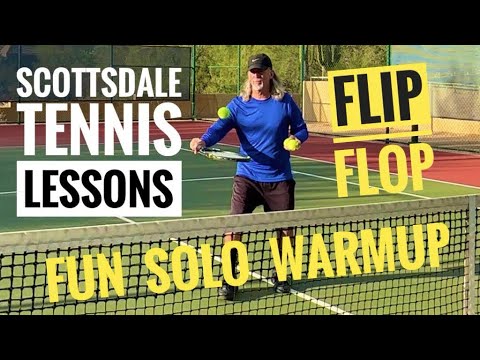 One Minute Tennis Tip - Fun "Flip Flop" Solo Warmup - YouTube