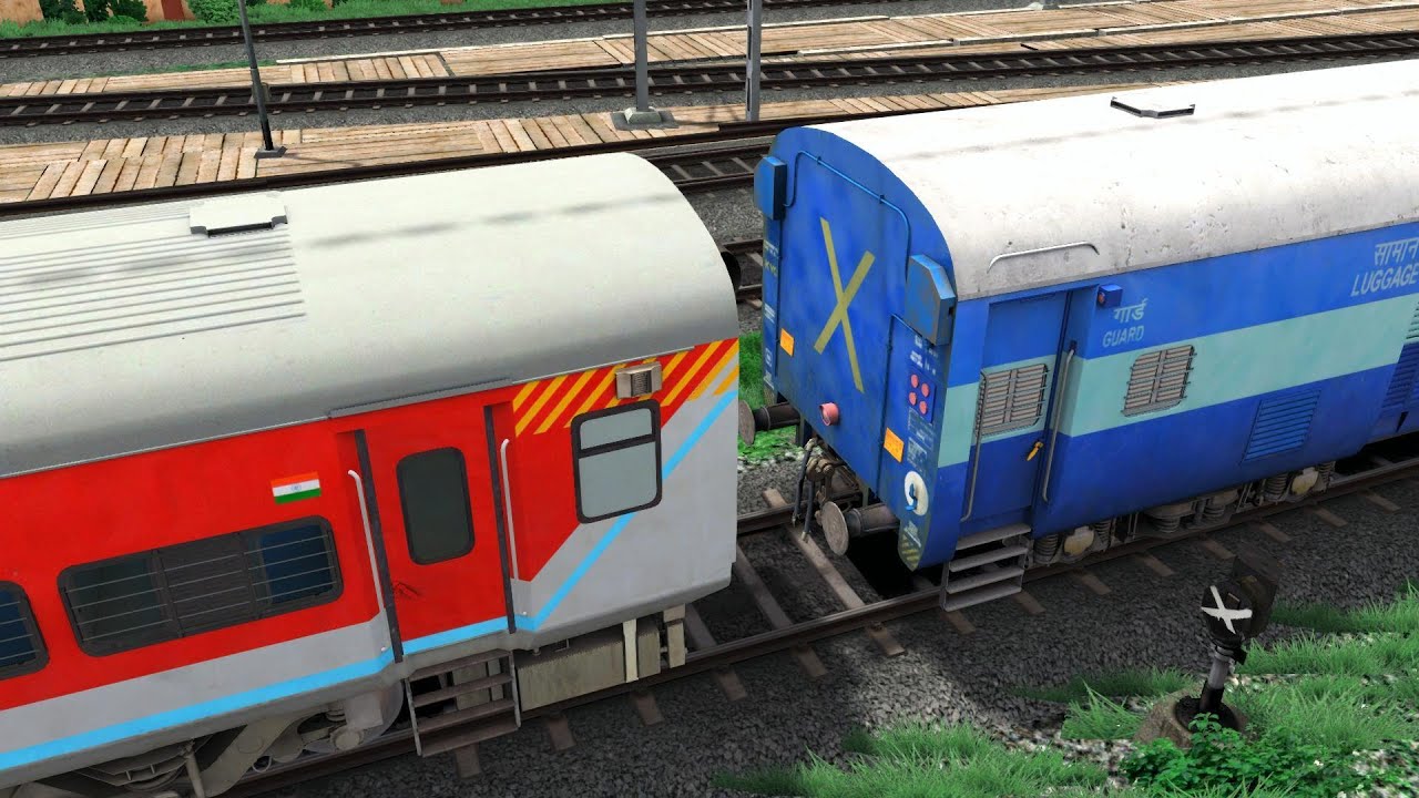 WAP-7 ELECTRIC LOCO COUPLING ICF SLR TO LHB RED COACHES | Buffer car ...