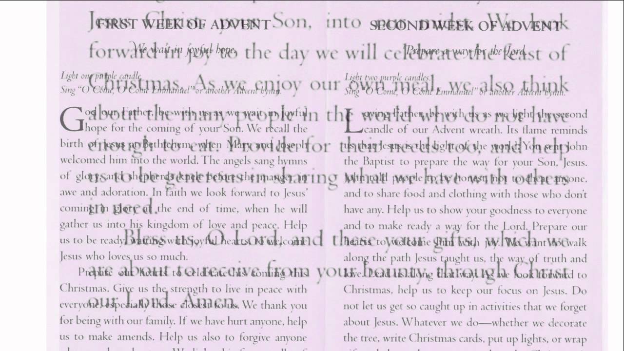Advent Wreath Prayers Pamphlet - YouTube