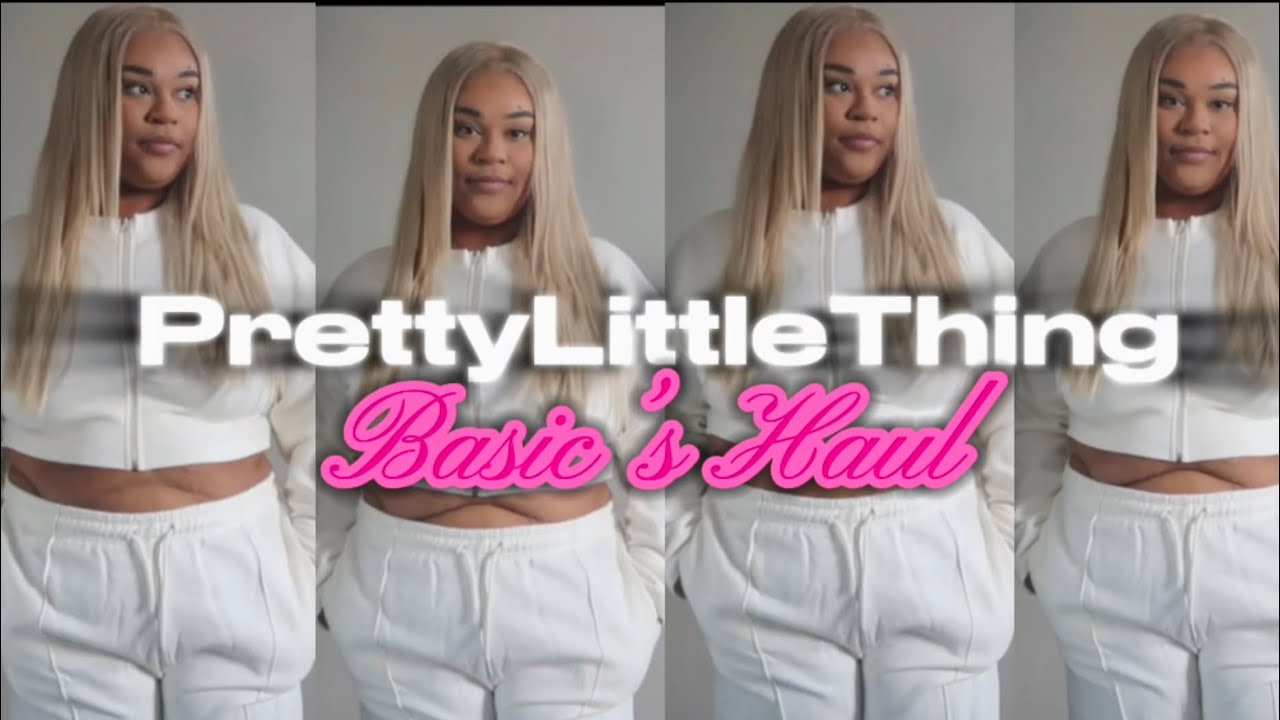 PLUS SIZE PrettyLittleThing TRY ON BASIC HAUL FOR FALL/WINTER - YouTube