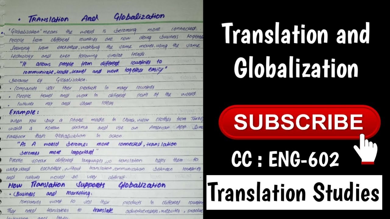 Translation and Globalization In Easy Wording | Bs English Literature ...