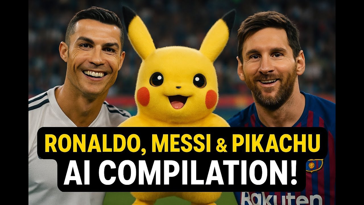 Ronaldo, Messi & Pikachu Unite! | Epic AI Video Compilation 2025 - YouTube