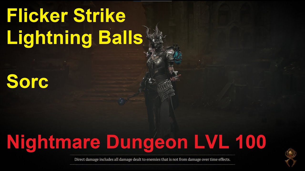 Diablo 4 - Flicker Strike Lightning Orb Sorc - Lvl 100 Nightmare ...