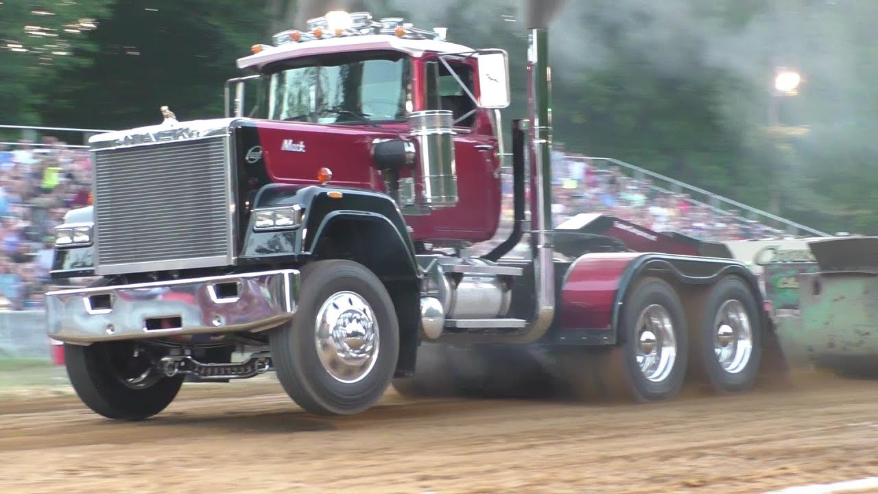 Truck Pulling 2021 Pro Stock Semi Trucks In Action At Tuckahoe - YouTube