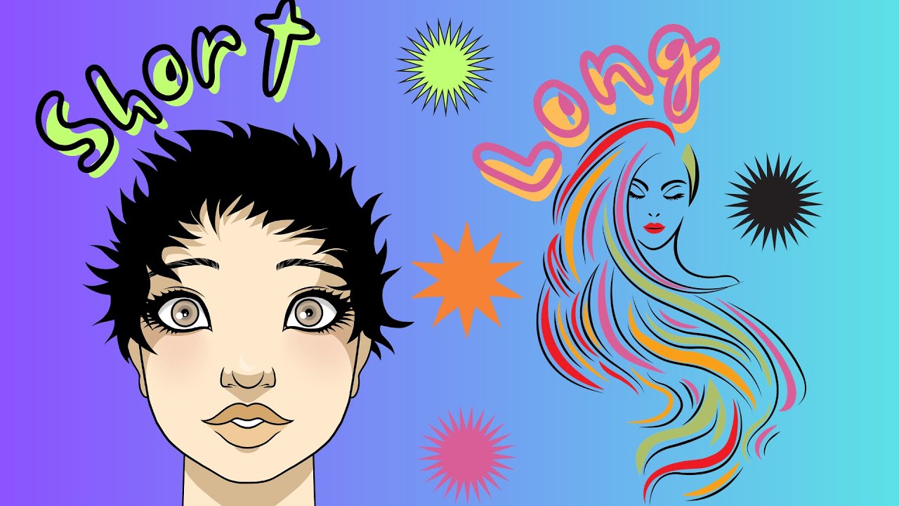 Short and Long|Opposite words|Antonyms with speed painting|Creative art ...