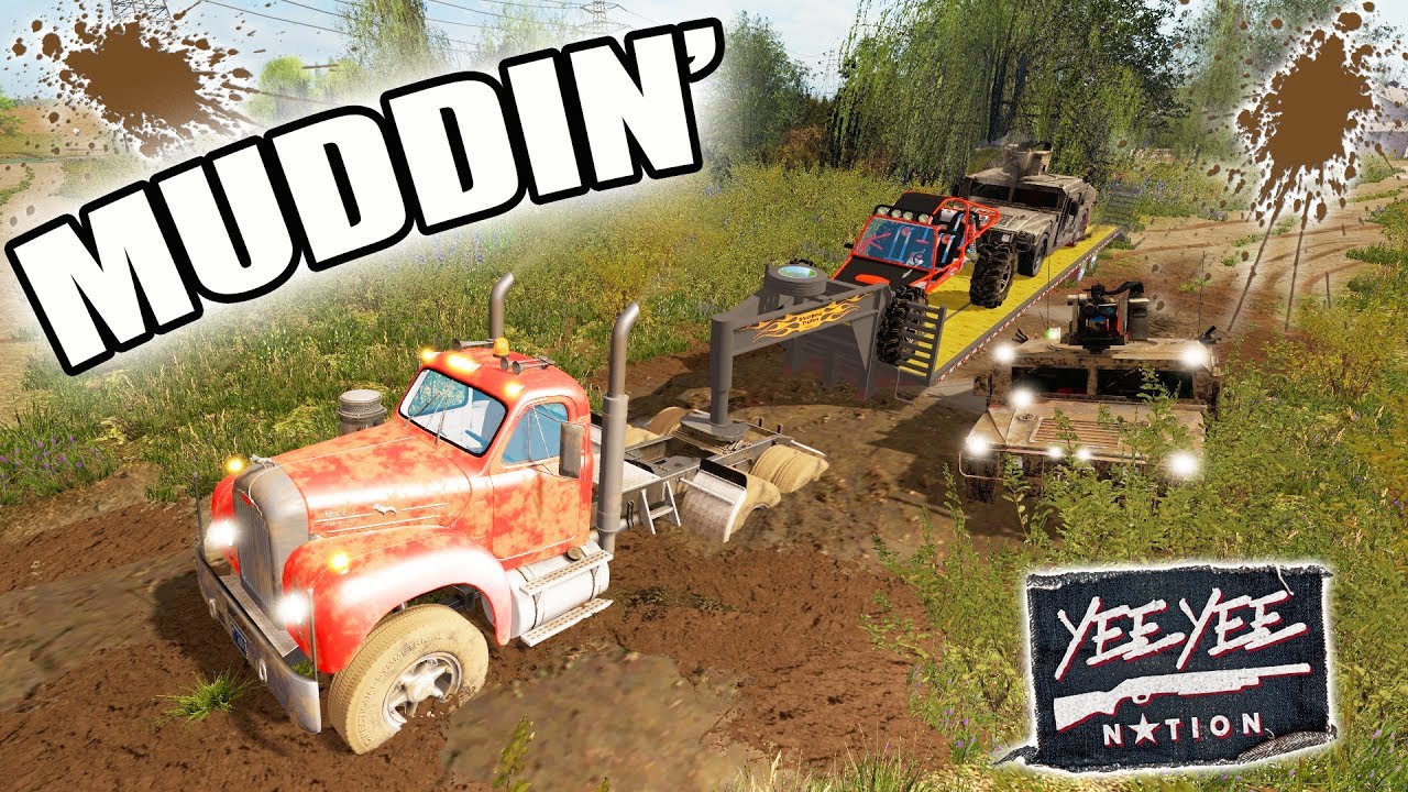 FARMING SIMULATOR 2017 | OLE MACK TRUCK MUDDIN' + HUMVEE + F-350 AND ...