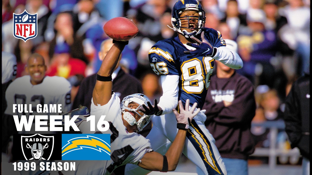 AFC West Battle! Raiders vs Chargers Week 16 FULL GAME | 1999 NFL ...