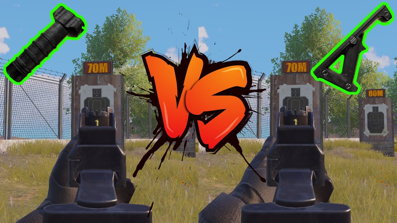 Vertical Foregrip vs Angled Foregrip PUBG Mobile - YouTube