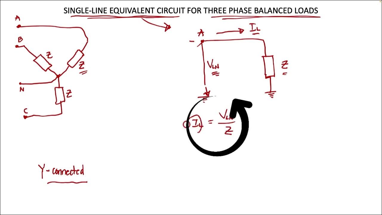 SIngle line Equivalent Circuit for a 3 phase balanced loads - YouTube