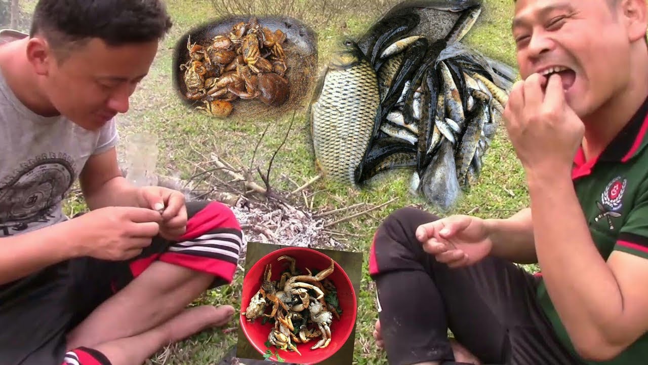 Fish And Crab Hunting In Nepal || Jangle Survive Skill In Nepal || How ...