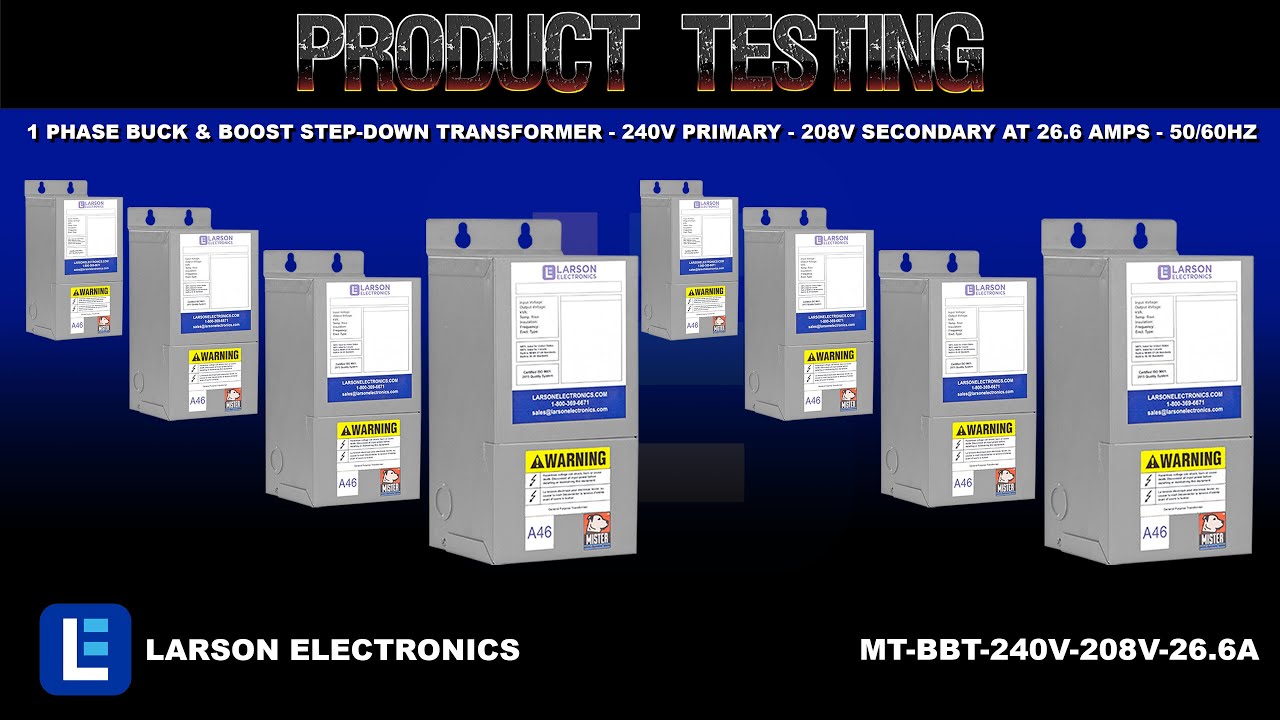 1 Phase Buck & Boost Step-Down Transformer - 240V Primary - 208V ...