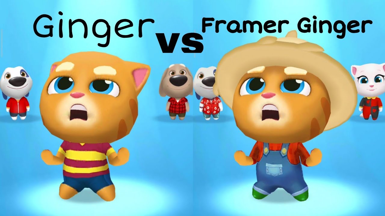 Ginger vs Farmer Ginger in Talking tom gold run Android game play - YouTube