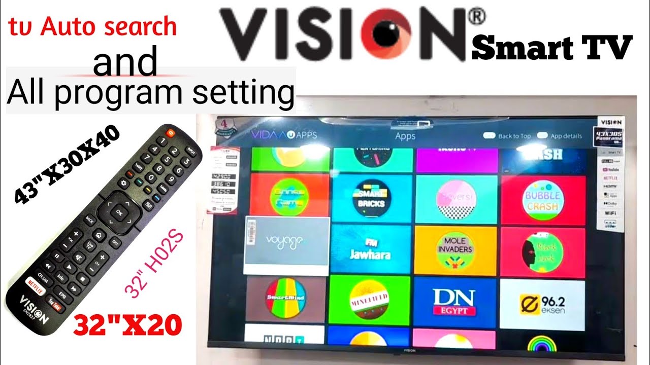 vision smart tv auto search | Smart TV All program setting | Model 43 ...