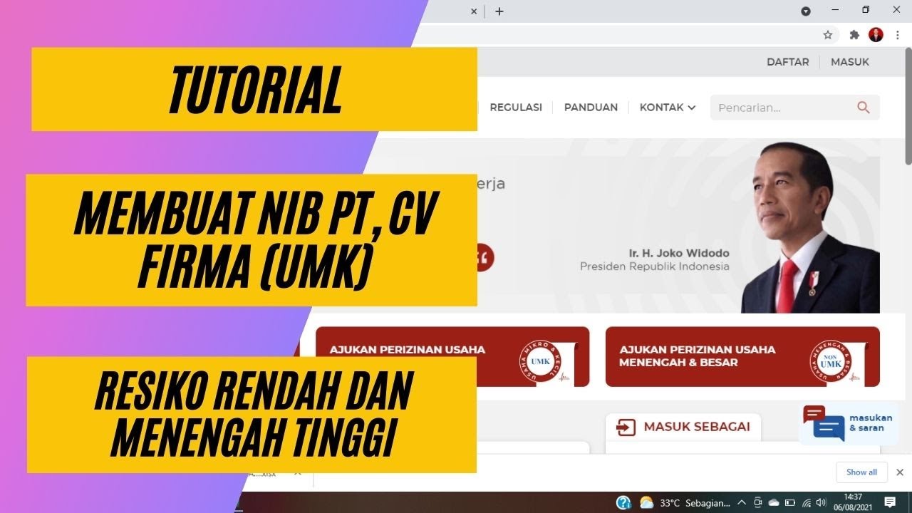 Pembuatan NIB Badan (CV, PT) di Oss RBA dengan Resiko Rendah dan ...