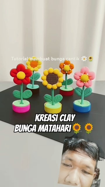 KREASI CLAY | BUNGA MATAHARI🌻🌻 #shorts #clayart #kreatif - YouTube