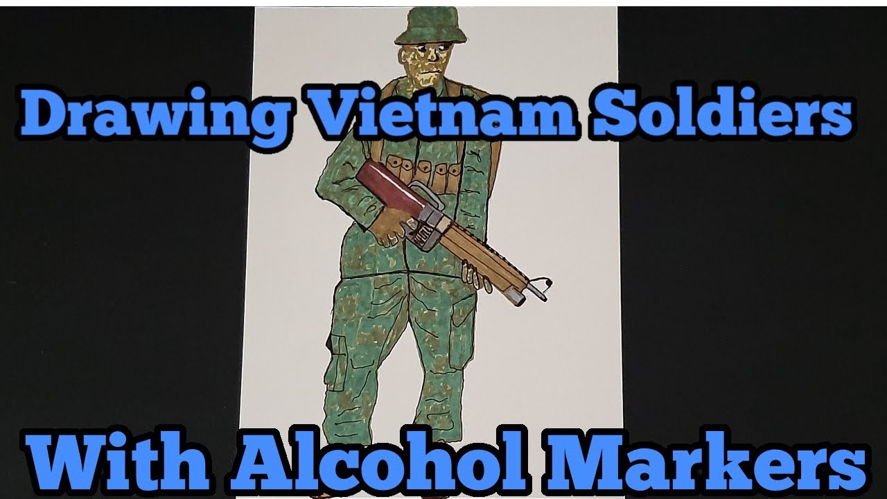 Drawing Vietnam War Soldiers With Alcohol Markers - YouTube
