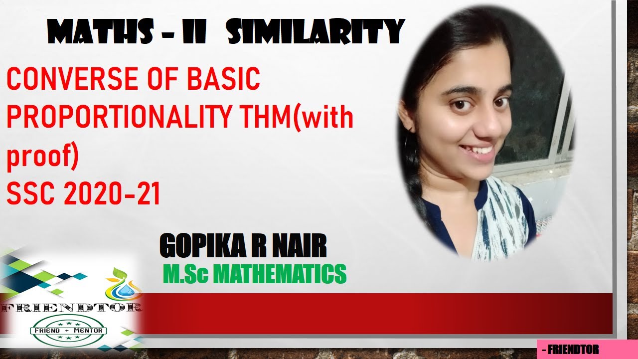 Similarity Class 10 - Simple Proof of Converse of Basic Proportionality ...
