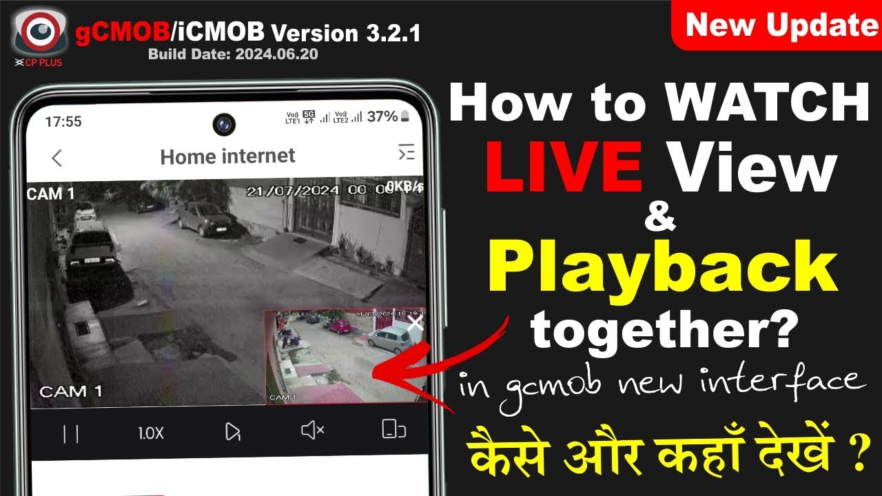 how to watch live & playback together in new interface gcmob v3.2.1 ...