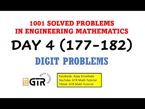 1001 SOLVED PROBLEMS IN ENGINEERING MATHEMATICS | Day 4 (177-182) DIGIT ...