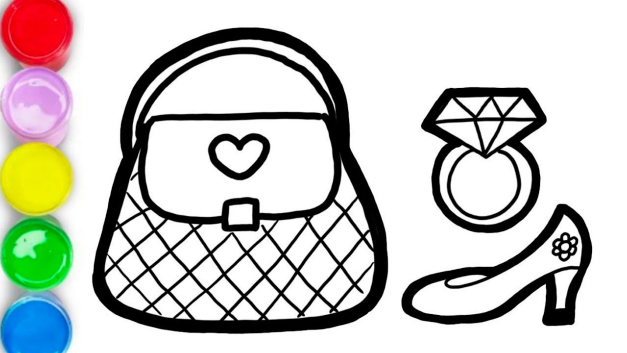 how to draw ladies purse step by step/handbag drawing/ how to draw ...