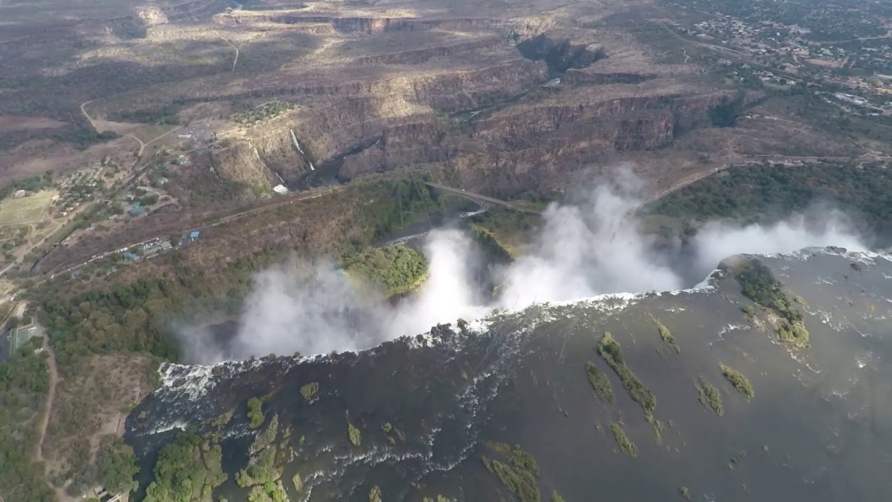 Helicopter flight over Victoria Falls - YouTube