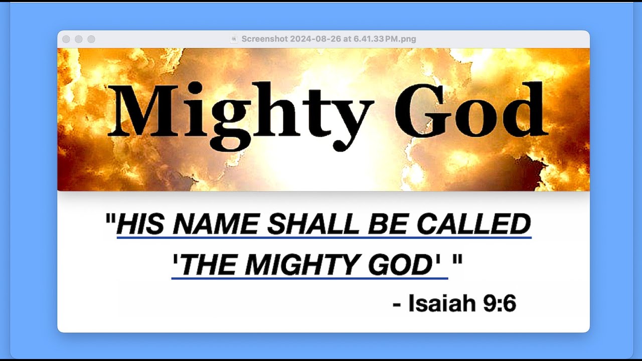 "THE MIGHTY GOD" - Isaiah 9:6 - Pt.1 - YouTube