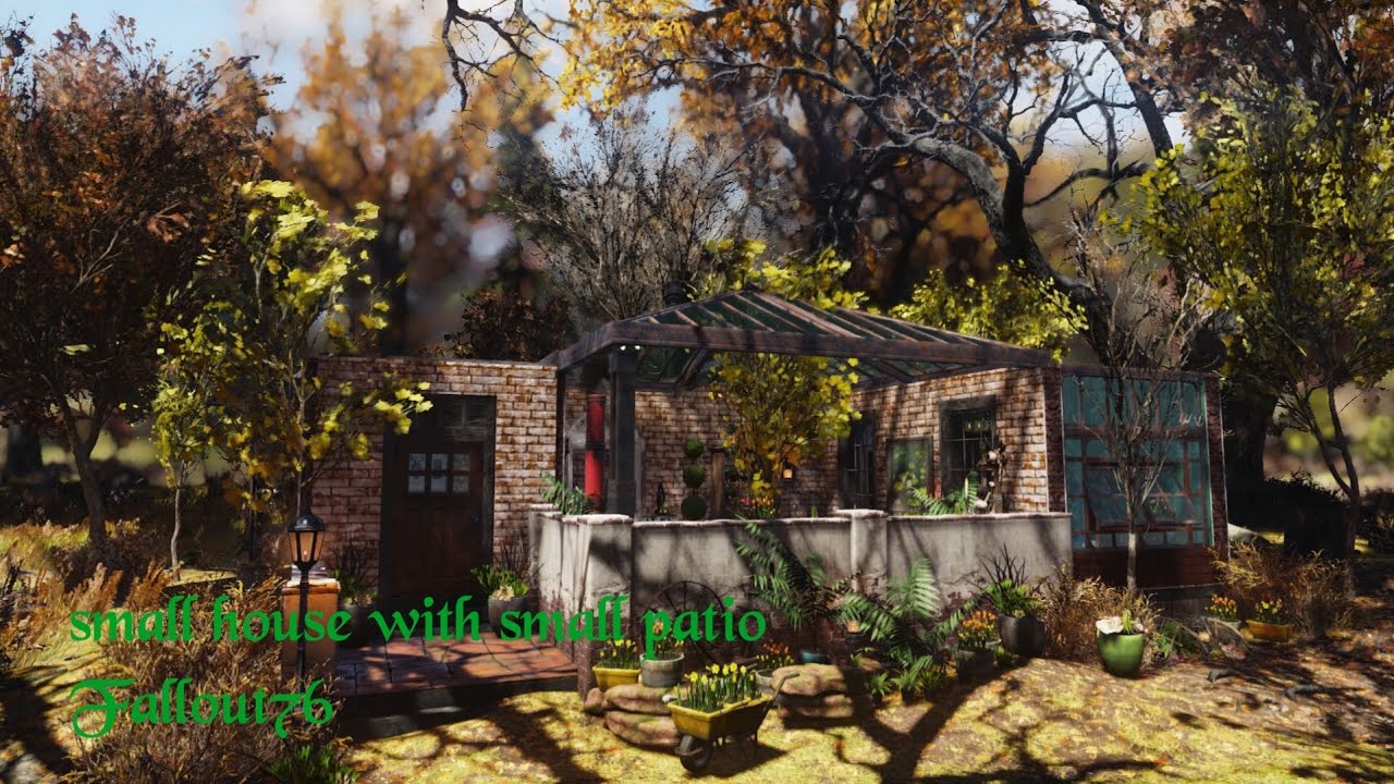 Fallout 76 small house with small patio - YouTube