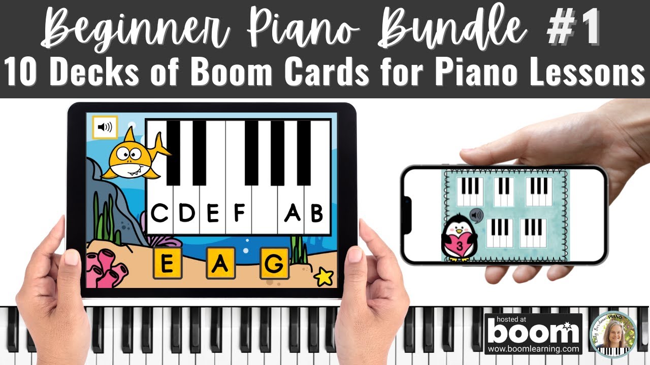 Beginner Piano Boom Cards Bundle #1 - 10 Decks of Boom Cards for Piano ...