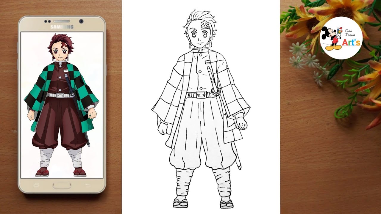 How to Draw Tanjiro Kamado from Demon Slayer Full Body || Pencil Sketch ...
