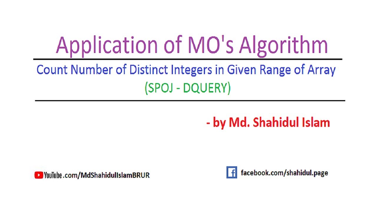 Application Of Mos Algorithm Spoj Dquery Programming Tutorial In Bangla Youtube 3684