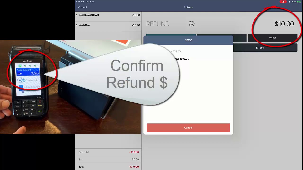 Sale Refunds by Eftpos - YouTube