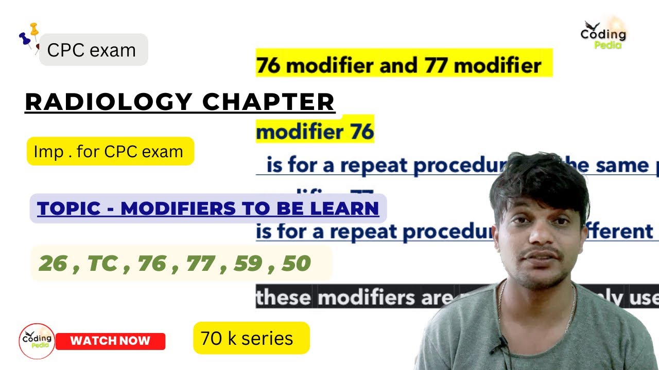 Radiology Chapter Ll Modifiers 26 TC 76 77 59 50 cpcexam 