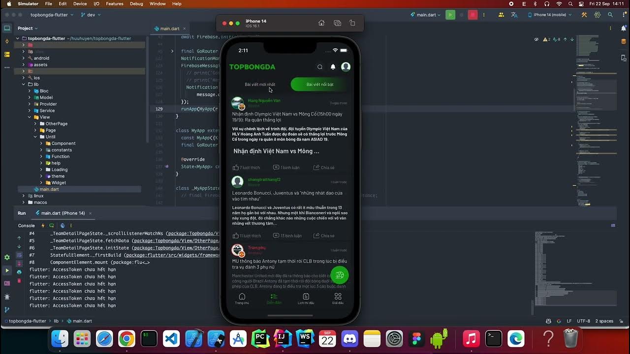 Demo Mobile App Football social network project ( Flutter) - YouTube