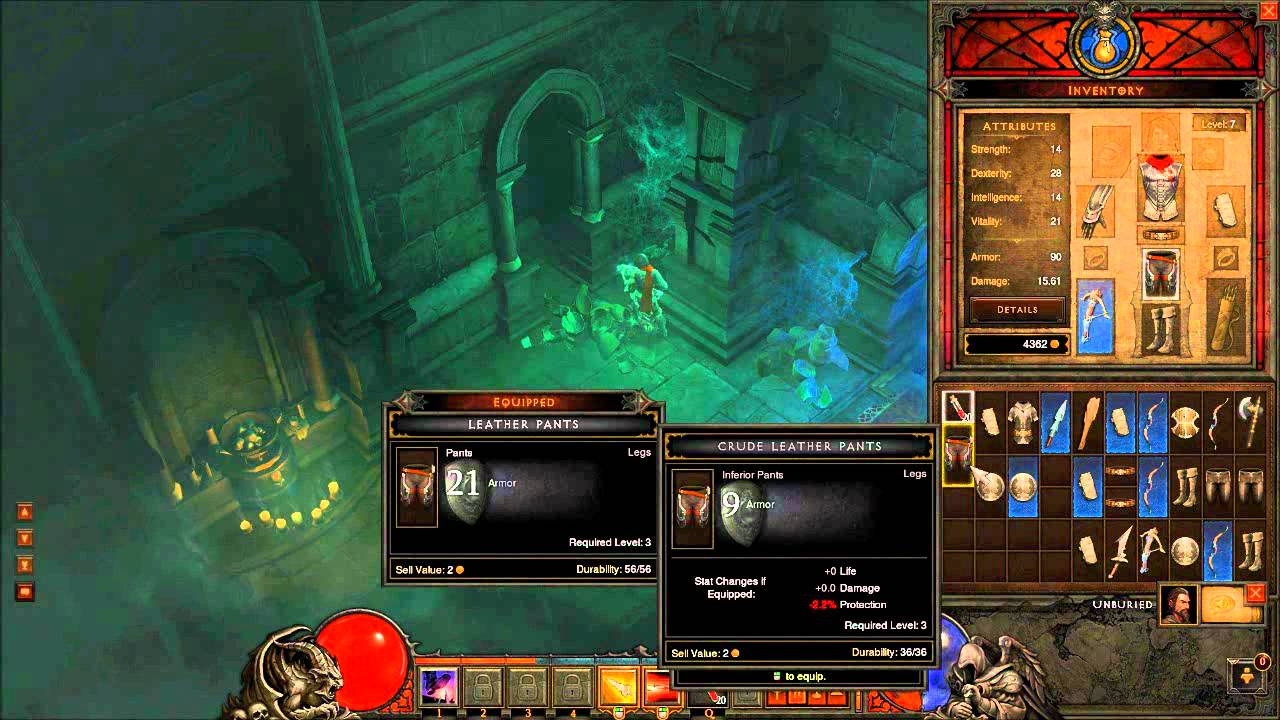 Diablo 3 Demon Hunter Cathedral Crypt Gameplay - YouTube
