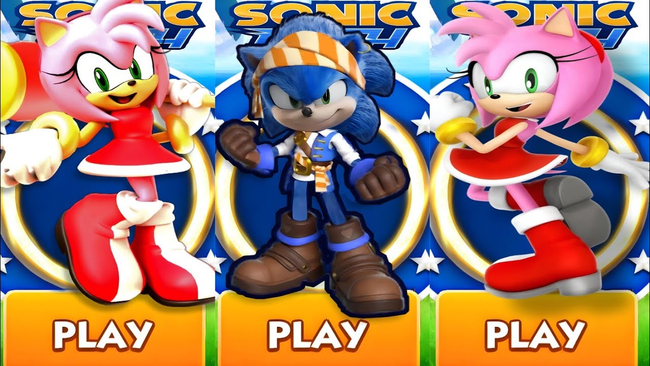 Sonic Dash - Amy Dash vs Pirate Sonic vs Sport Amy - All Characters ...